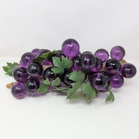 Accents | Vintage Acrylic Lucite Grapes Jumbo Purple Cluster Real ...